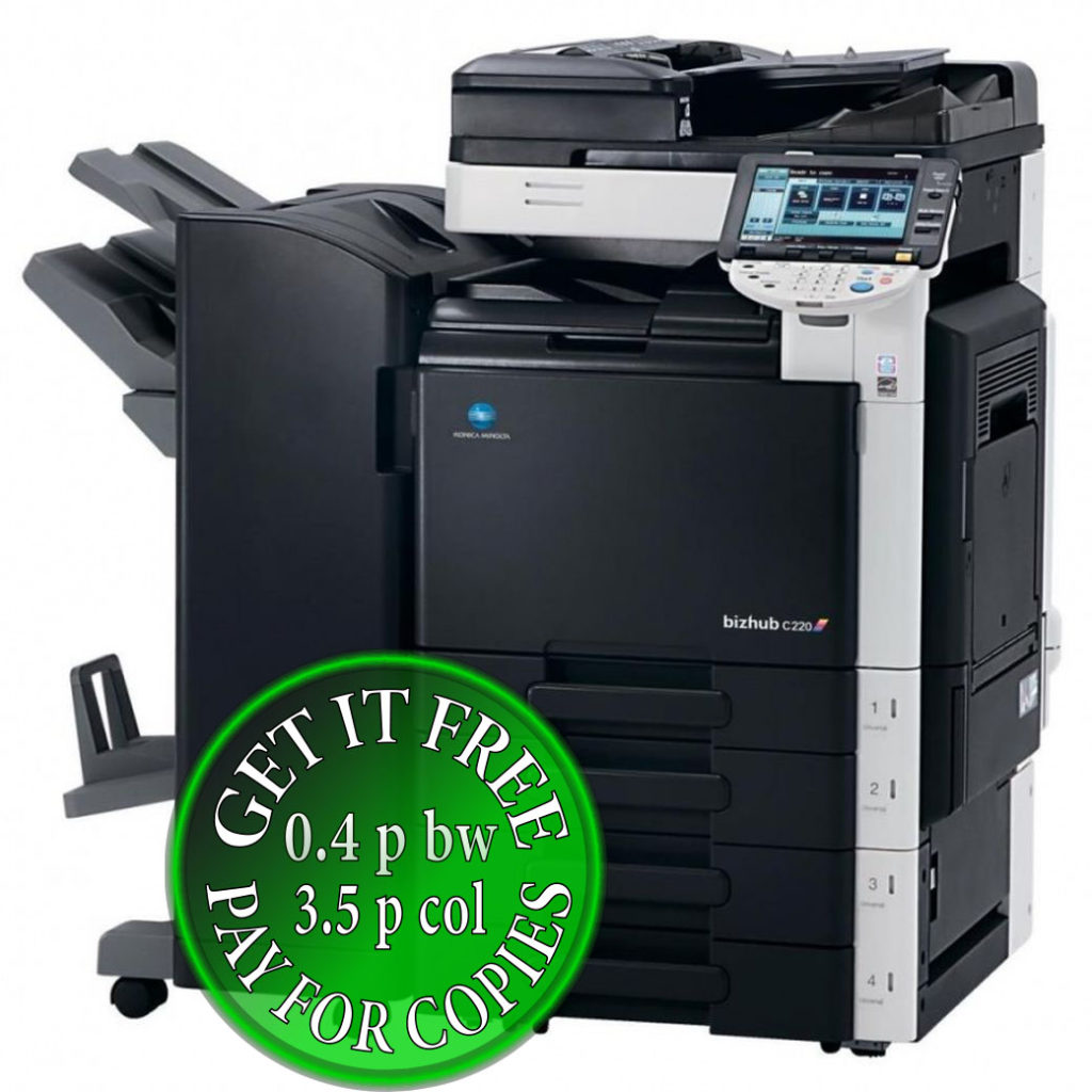 Get Free Konica Minolta Bizhub C220 Pay For Copies Only