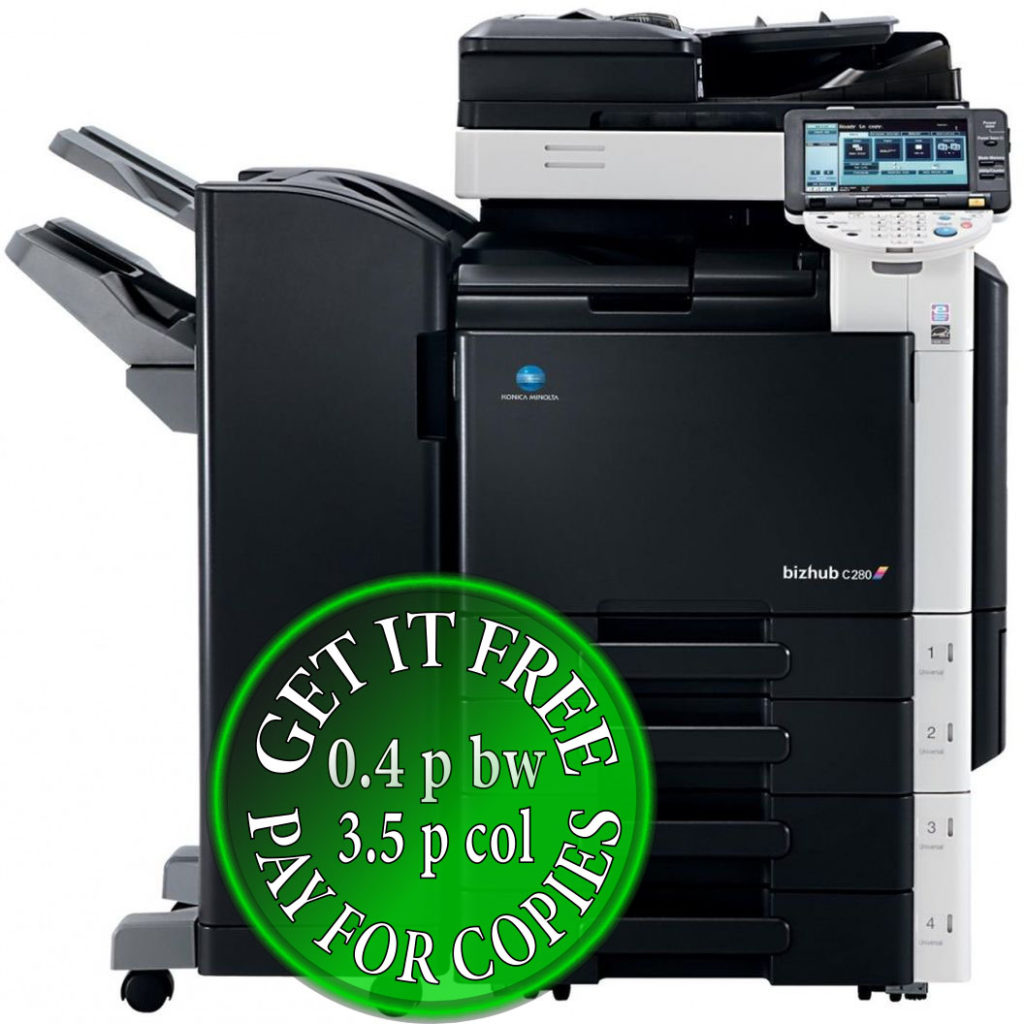 Get Free Konica Minolta Bizhub C280 Pay For Copies Only