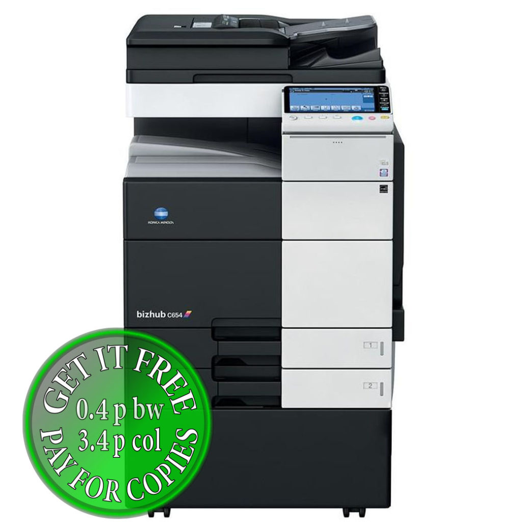 Get Free Konica Minolta Bizhub C654 Pay For Copies Only