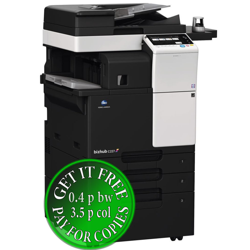 Get Free Konica Minolta Bizhub C227 Pay For Copies Only